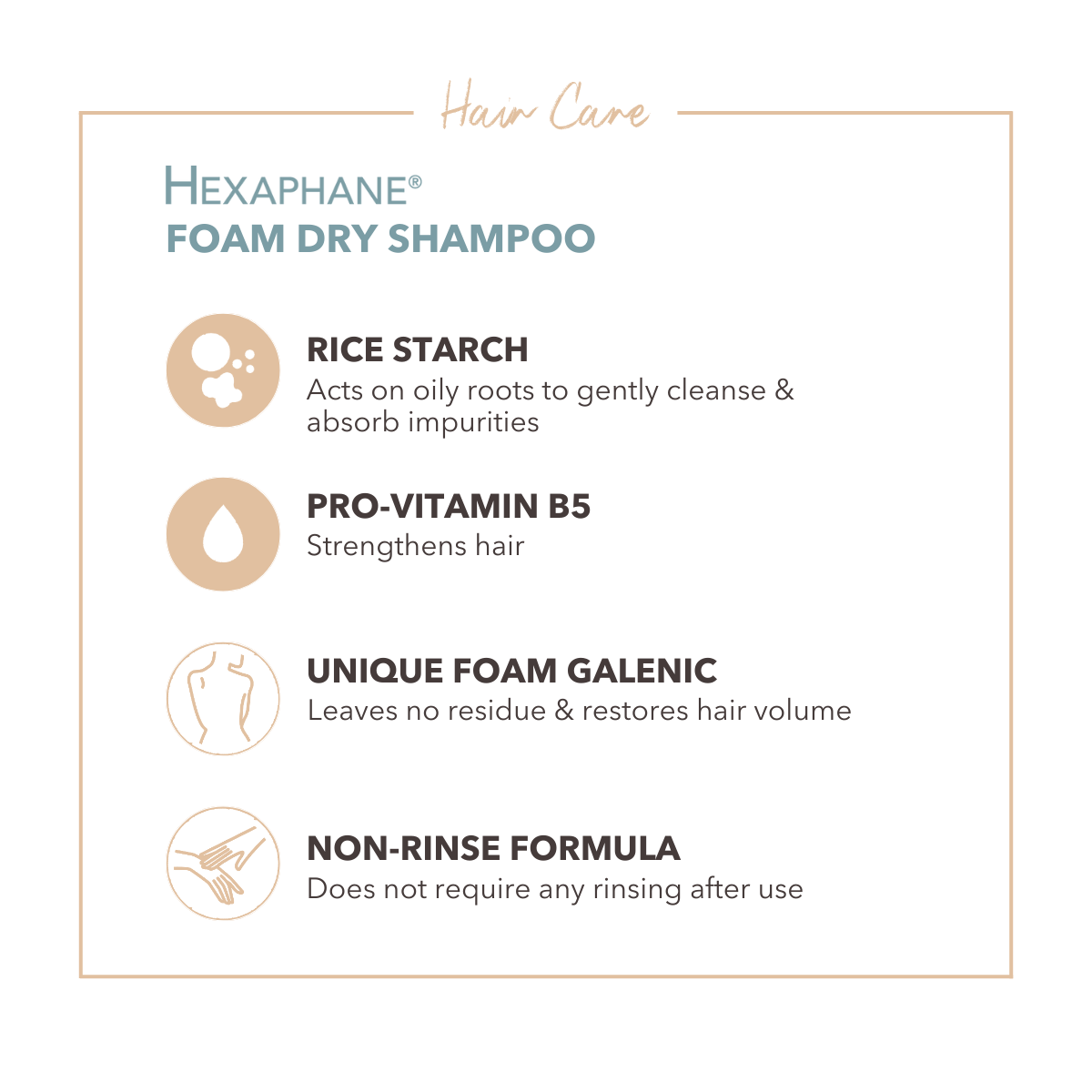 Hexaphane Foam Dry Shampoo 150ml | Colorplay Enterprise